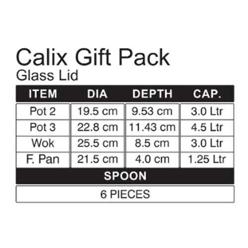 Calix Non Stick Gift Pack- Glass Lid 13pc | SmartCrockery.pk